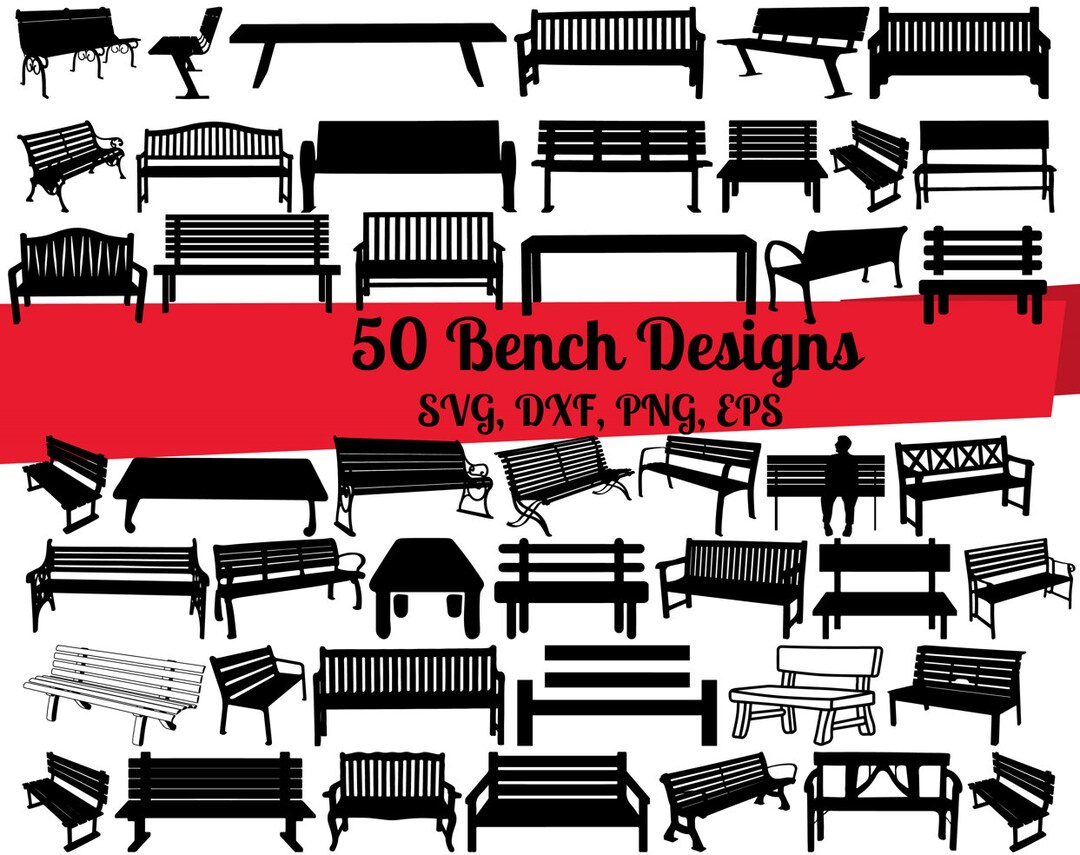 Buy 50 Bench SVG Bundle, Park Bench Svg, Bench Dxf, Bench by Png, Bench ...