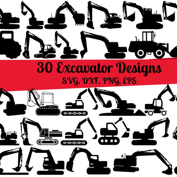 Excavator Svg - Etsy