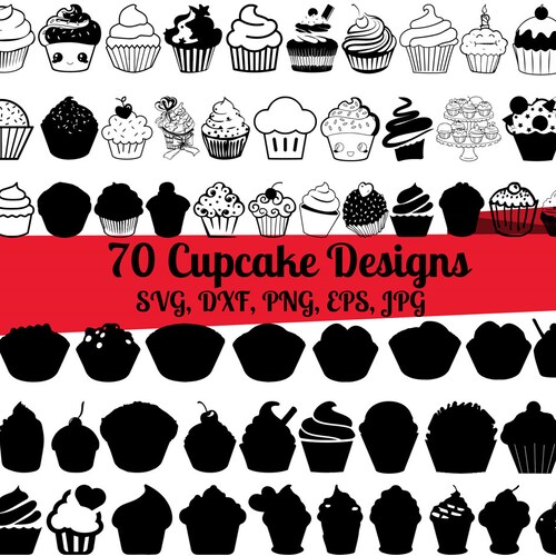 CUPCAKE SVG Dxf Eps & Png. Digital Cut Files for Cricut - Etsy