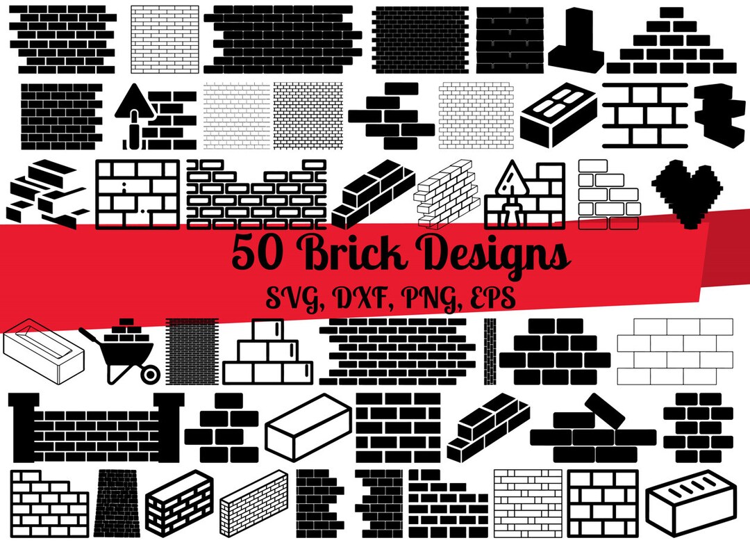 50 Brick SVG Bundle, Brick Wall Svg,bricks Svg, Brick Pattern,brick Dxf ...