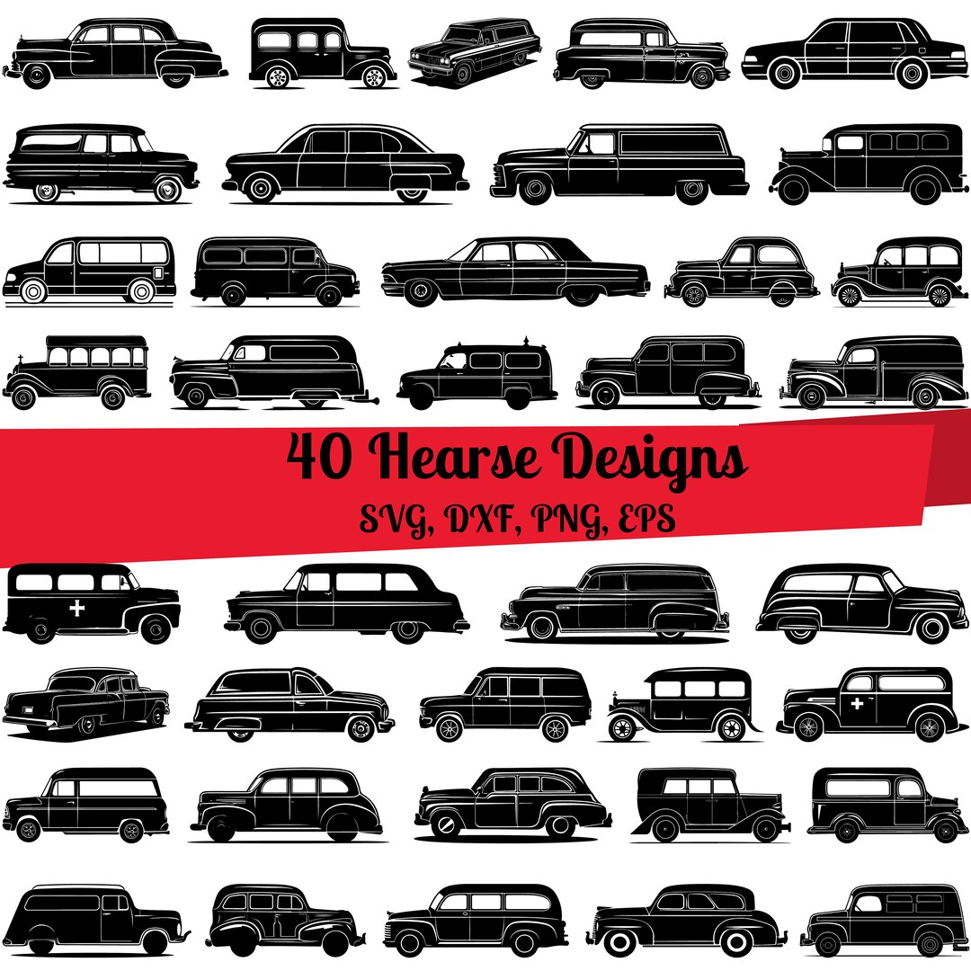 40 Hearse SVG Bundle, Car Hearse svg, Hearse dxf, Hearse png, Hearse ...