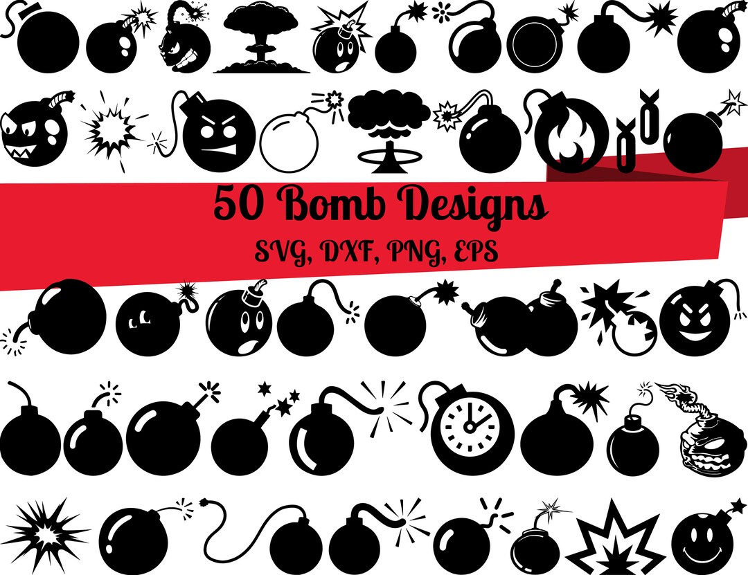 50 Bomb SVG Bundle, Bomb Dxf, Bomb Png, Bomb Eps, Bomb Vector, Bomb Cut ...