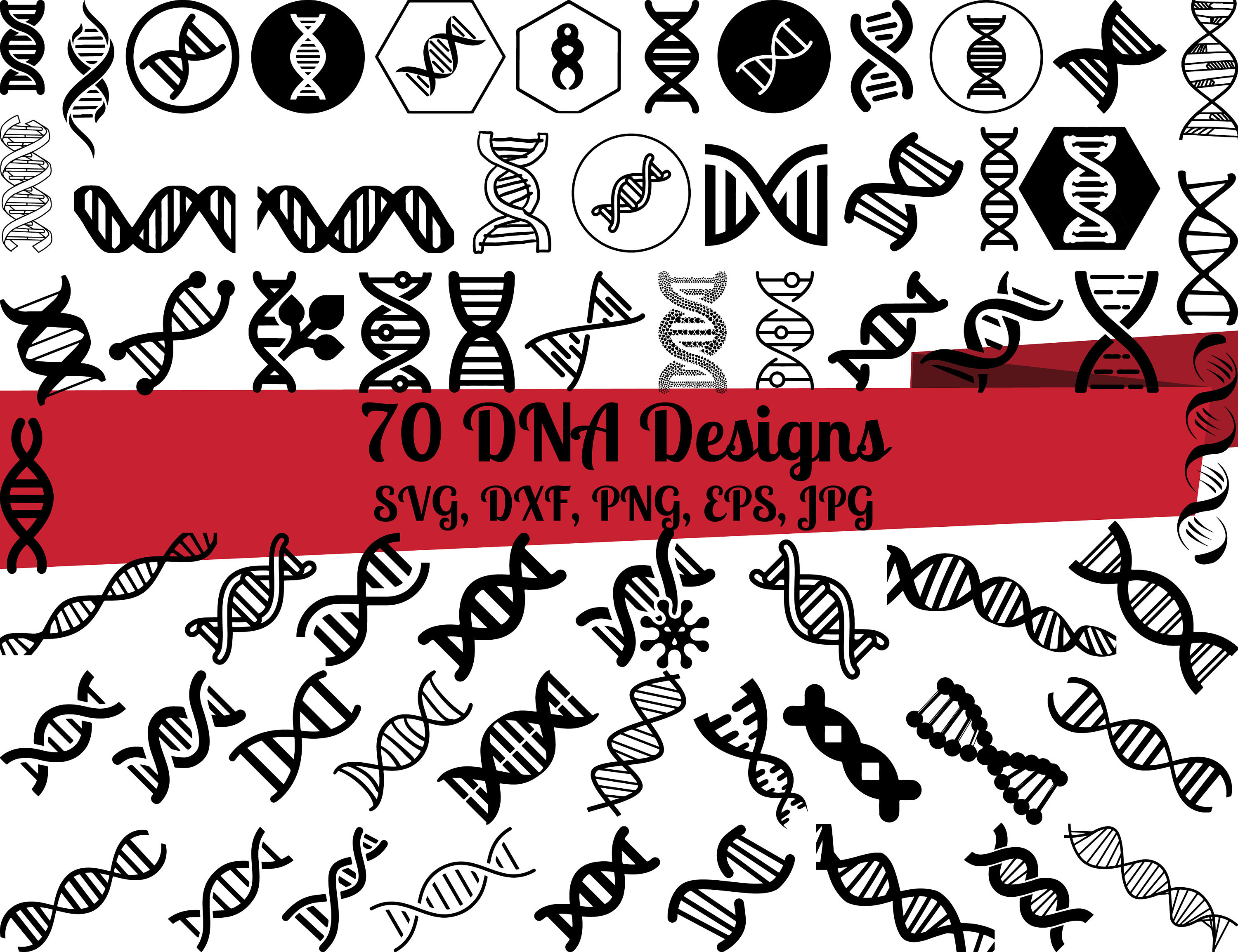 Dna Strand Svg Bundle Dna Strand Png Genes Clipart Helix Etsy Images