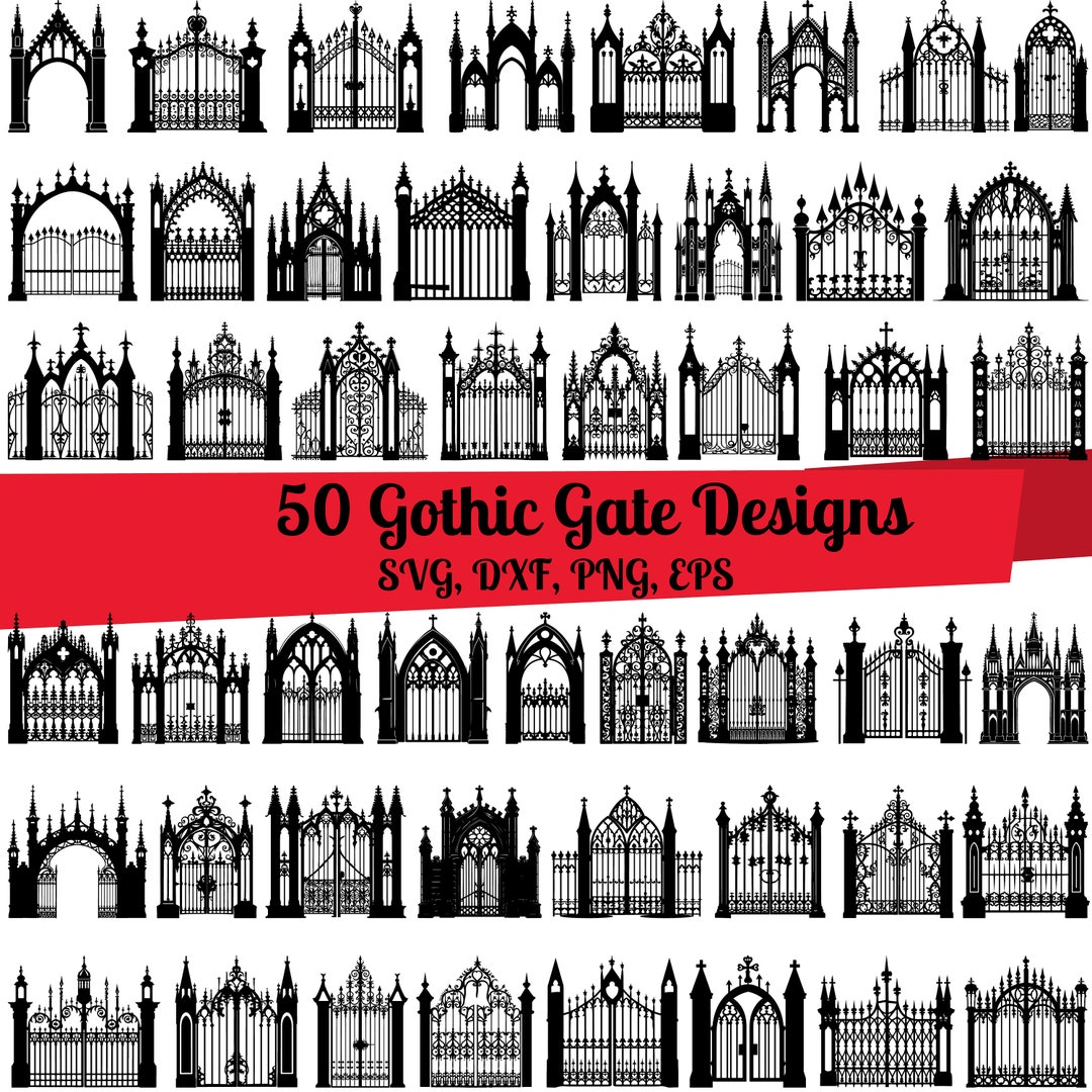 50 Gothic Gate SVG Bundle, Gothic Gate Dxf, Gothic Gate Png, Gothic ...