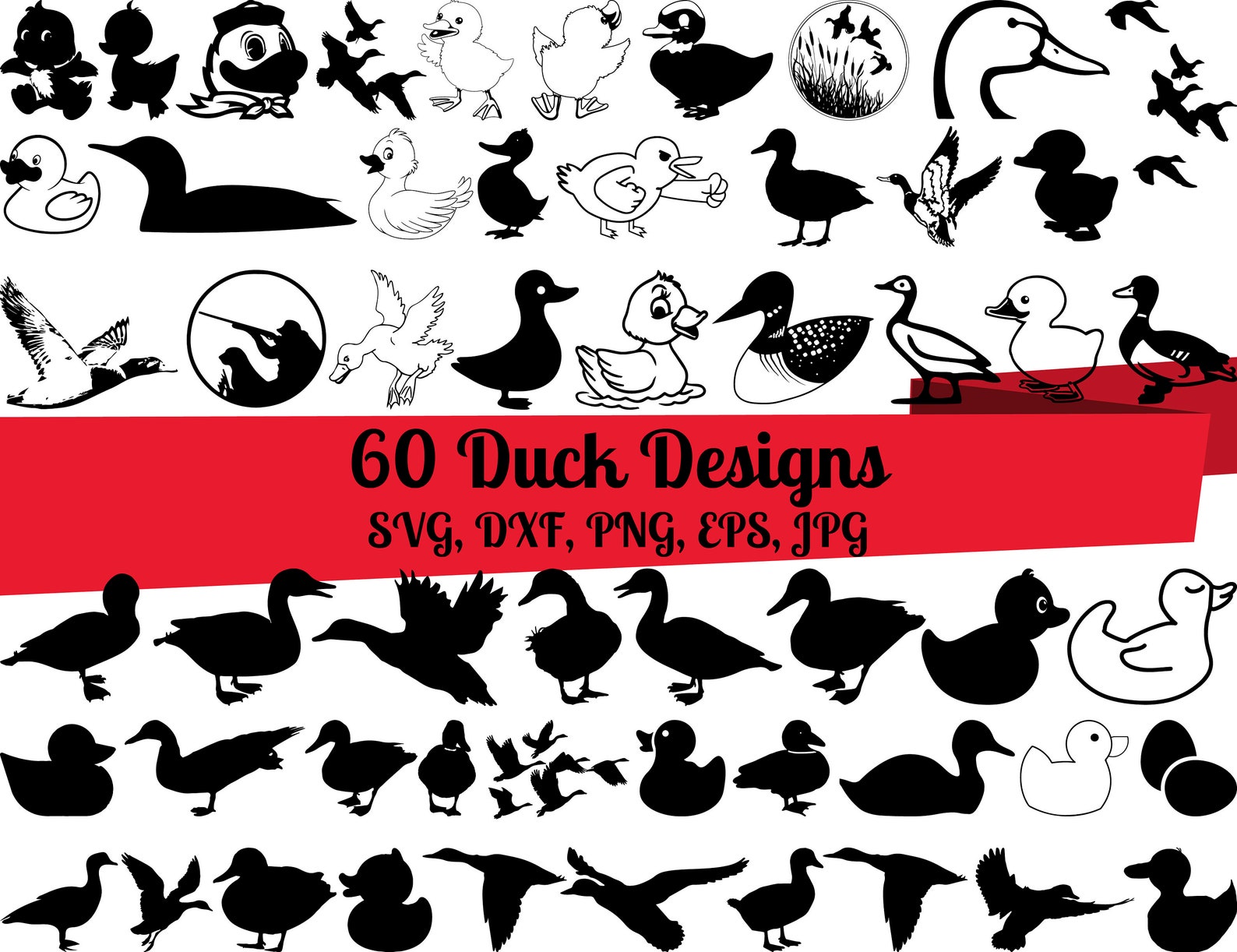 60 Enten SVG Bundle Ente dxf Ente png Ente eps Ente - Etsy.de