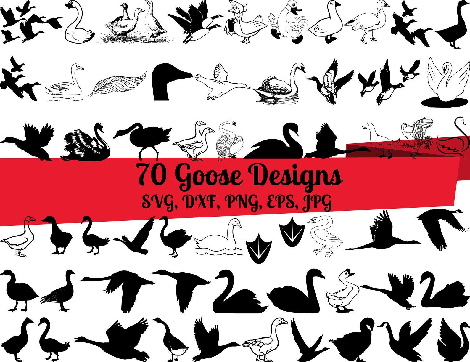 70 Goose SVG Bundle Goose Dxf Goose Png Goose Eps Goose - Etsy