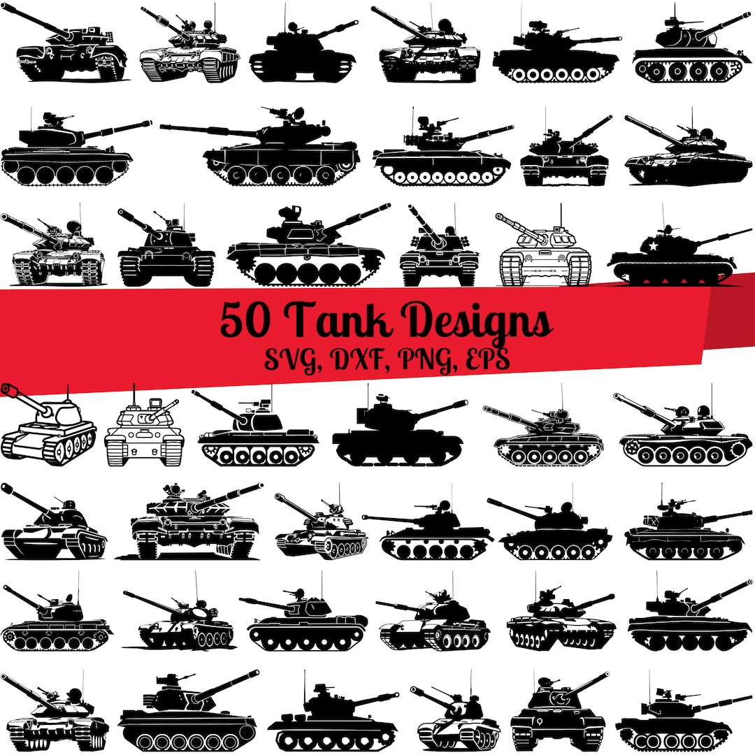 50 Panzer SVG Bundle, Panzer dxf, Panzer png, Panzer vektor, Panzer ...