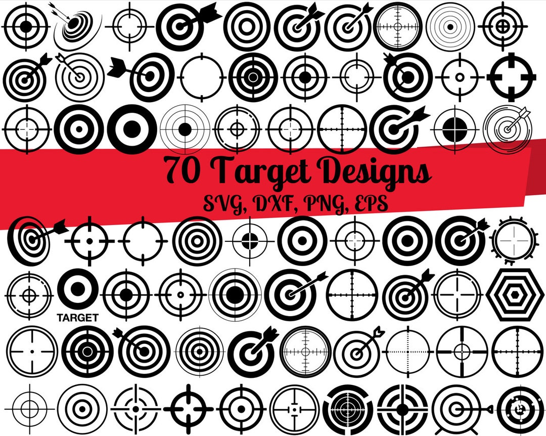 70 Target SVG Bundle,shooting Target Svg, Aim Target Svg, Bullseye Svg ...