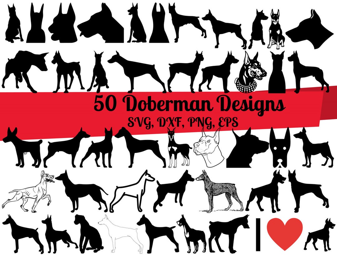 50 Doberman SVG Bundle, Doberman head svg, Doberman dxf, Doberman png ...