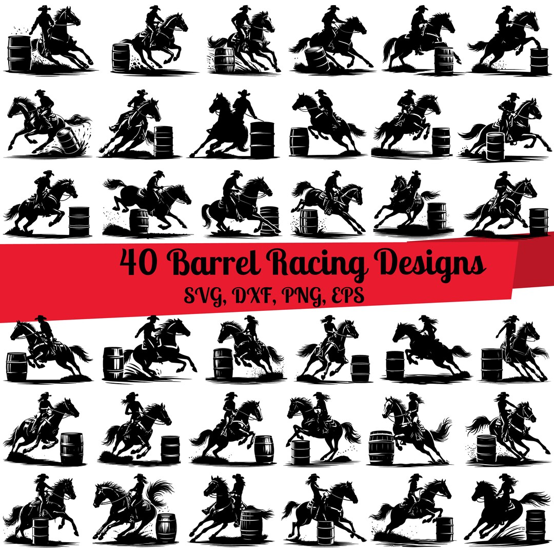 40 Barrel Racing SVG Bundle, Barrel Race Svg,barrel Racer Svg,barrel ...