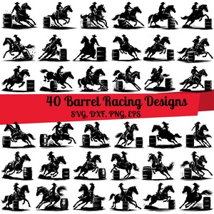 40 Barrel Racing SVG Bundle, Barrel Race Svg,barrel Racer Svg,barrel ...