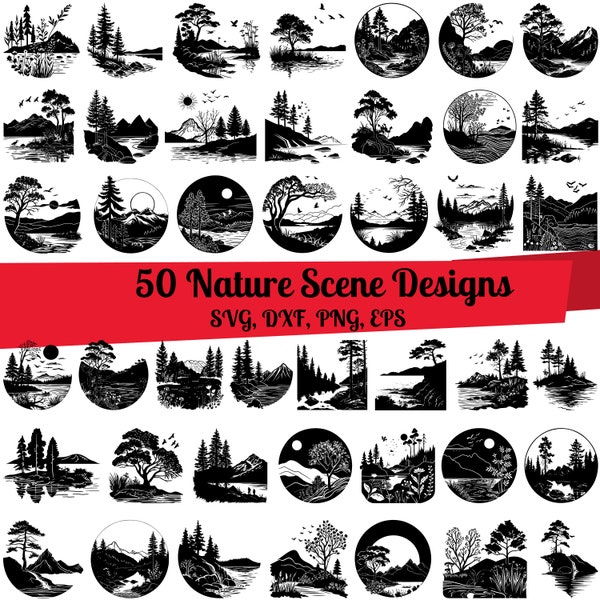 Nature Scene Svg - Etsy