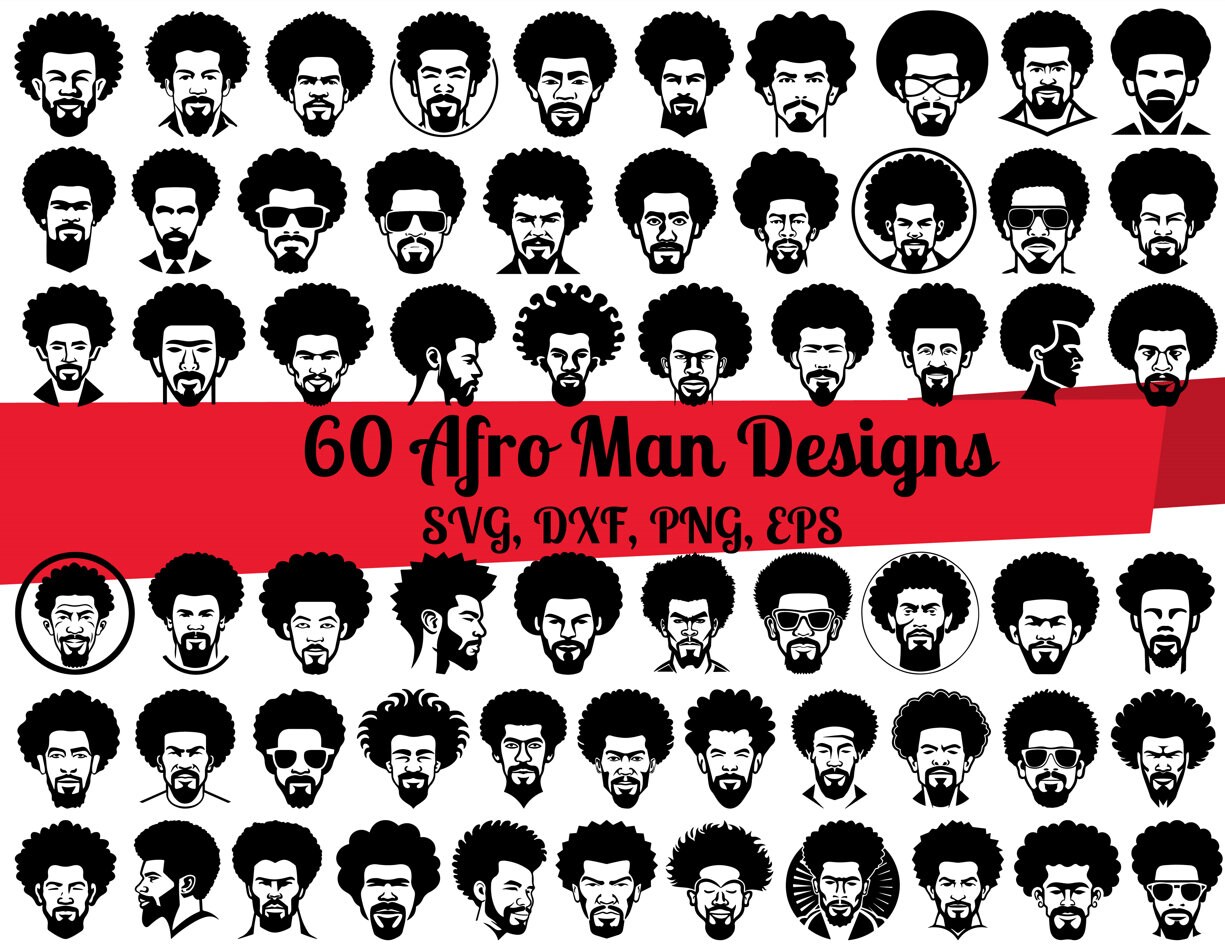 60 Afro Man SVG Bundle, Black man svg, Afro Boy svg, Melanin svg,Afro ...