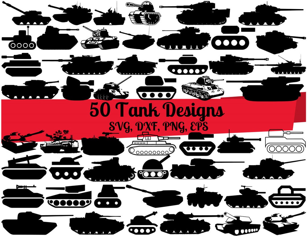 50 Tank SVG Bundle, Military Tank Svg, Army Tank Svg, Tank Dxf, Tank ...