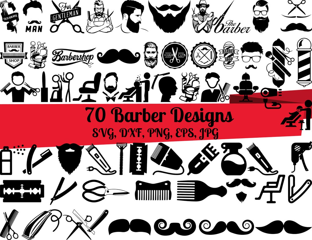70 Barber SVG Bundle, Barber dxf, Barber png, Barber eps, Barber vector ...