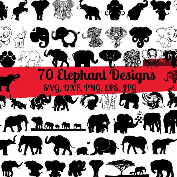 Layered Elephant Svg - Etsy