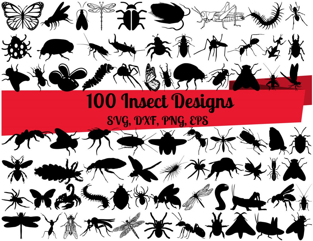 100 Insect SVG Bundle, Insectos svg, Insect dxf, Insect png, Insect eps ...