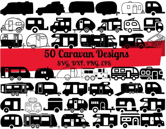 50 Caravan SVG Bundle Happy Camper svg Caravane dxf Caravan | Etsy France