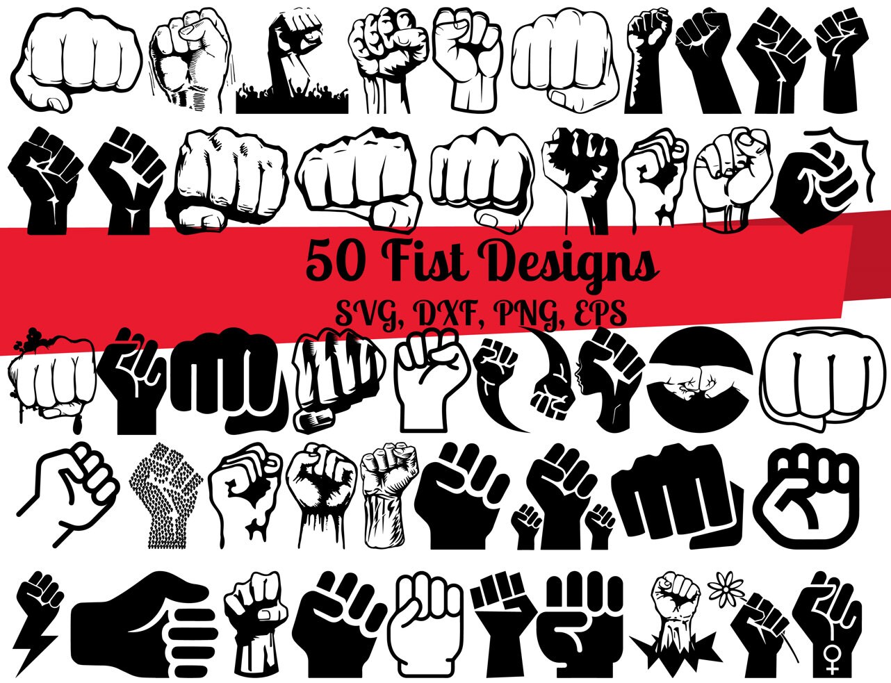 50 Fist SVG Bundle Fist svg Fist dxf Fist png Fist eps - Etsy España