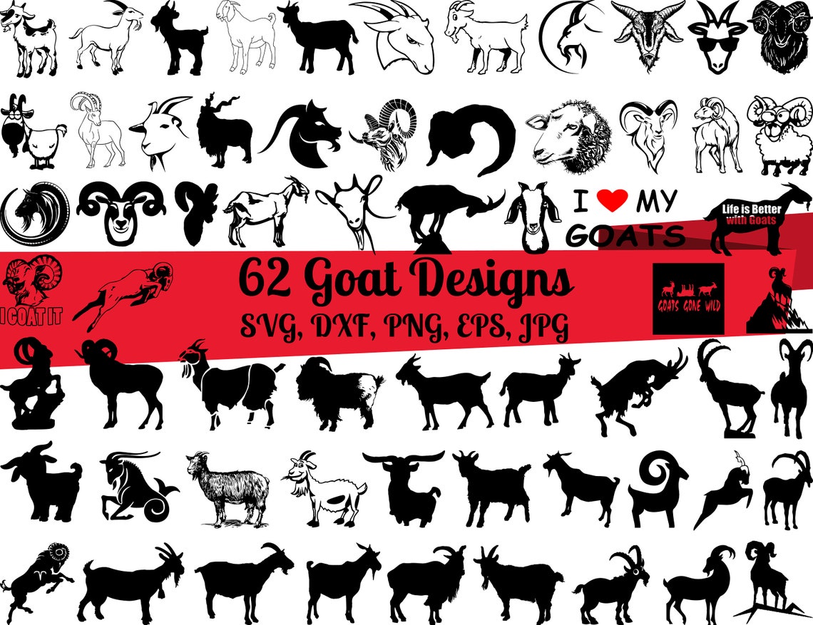 62 Goat SVG Bundle Goat dxf Goat png Goat eps Goat vector - Etsy France