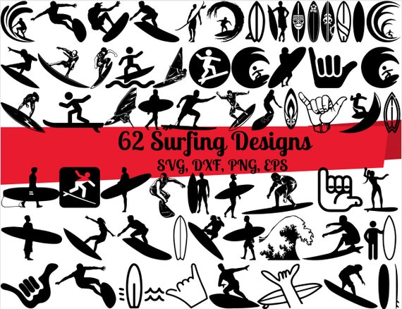 62 Surfing SVG Bundle Surfer Svg Surf Svg Surfboards Svg - Etsy Australia