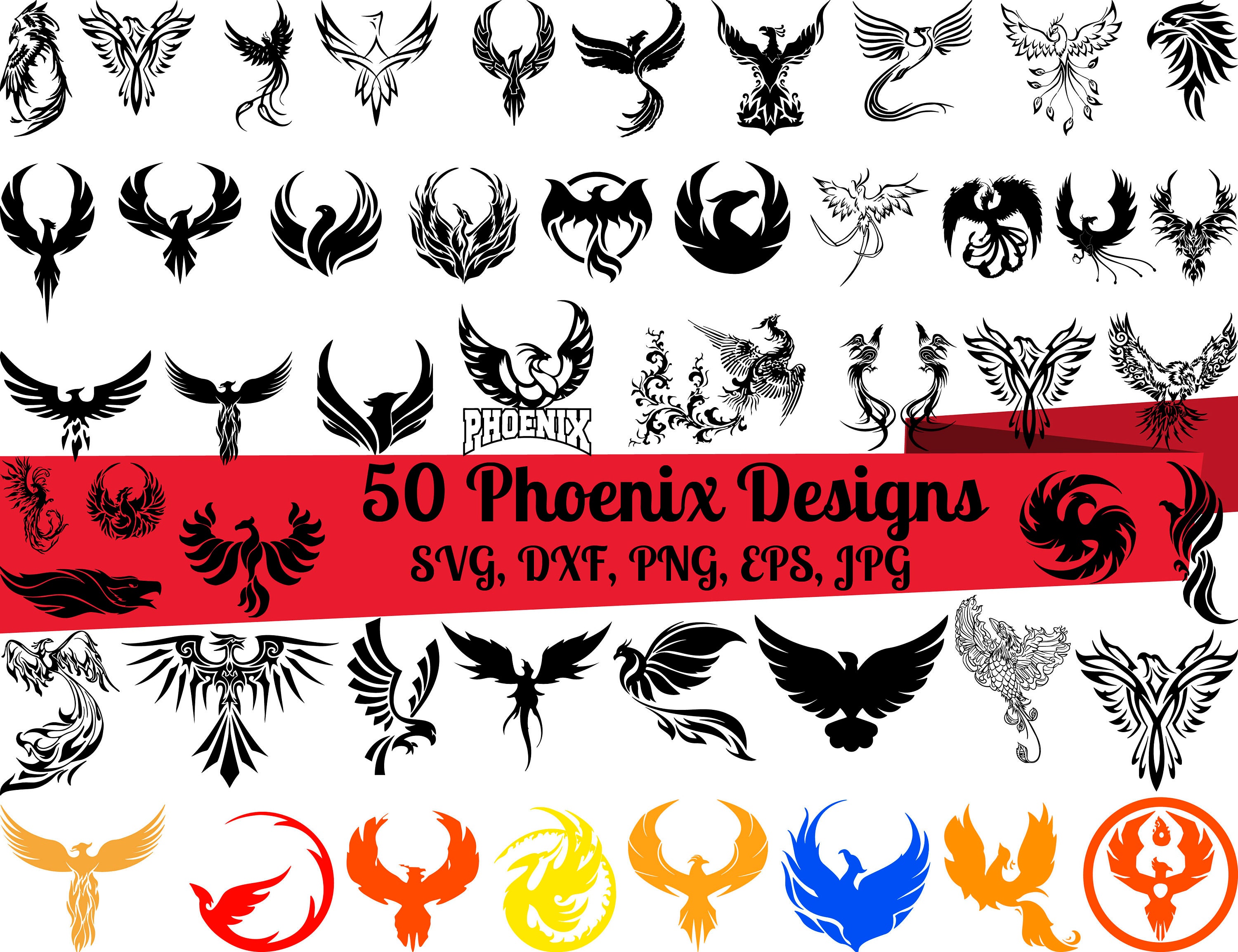 50 Phoenix SVG Bundle Phoenix Dxf Phoenix Png Phoenix Eps - Etsy Hong Kong