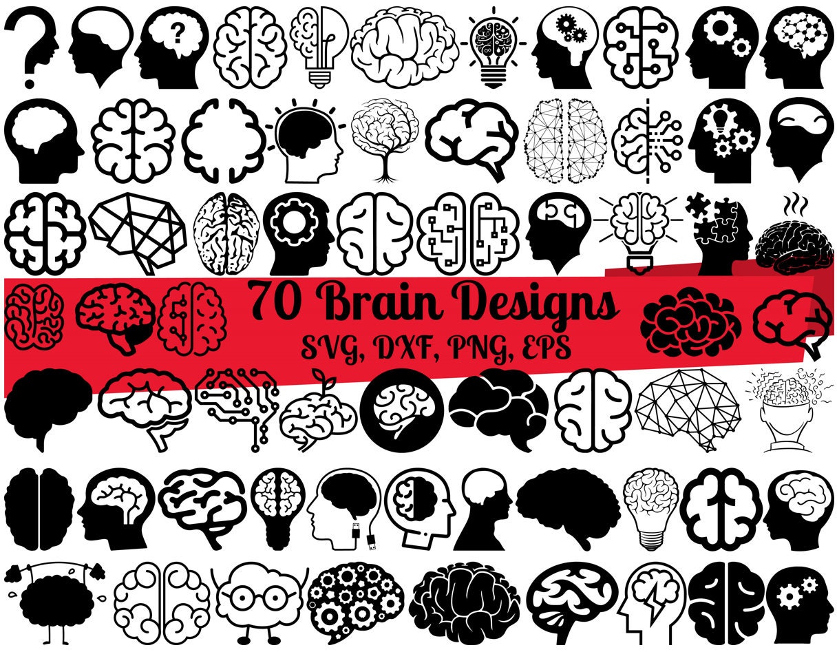 70 Brain SVG Bundle Brain Dxf Brain Png Brain Eps Brain | Etsy Canada