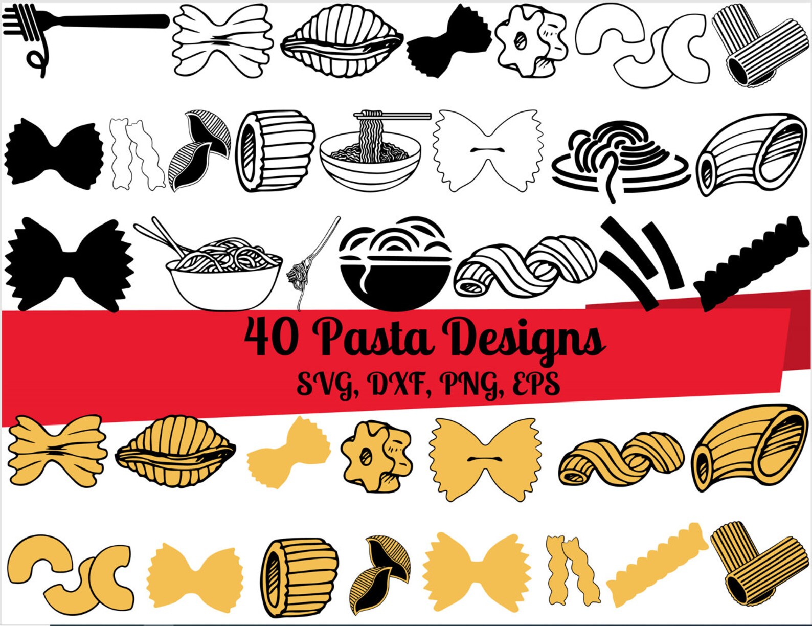 40 Pasta SVG Bundle Pasta Svg Pasta Dxf Pasta Png Pasta - Etsy