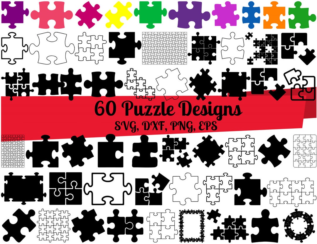 60 Puzzle SVG Bundle, Jigsaw Svg, Puzzle Piece Svg, Puzzle Pieces Svg ...