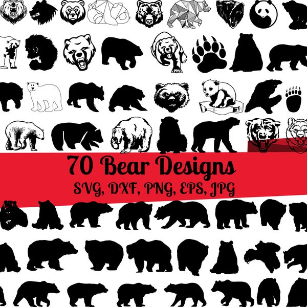 Bear Face Svg - Etsy