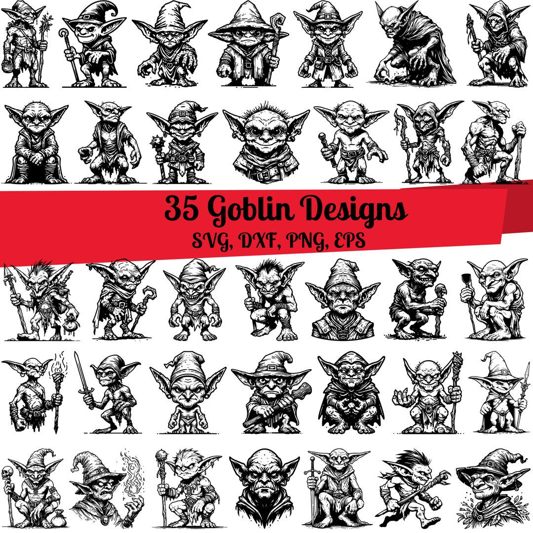 35 Goblin SVG Bundle, Goblin Dxf, Goblin Png, Goblin Vector, Goblin ...
