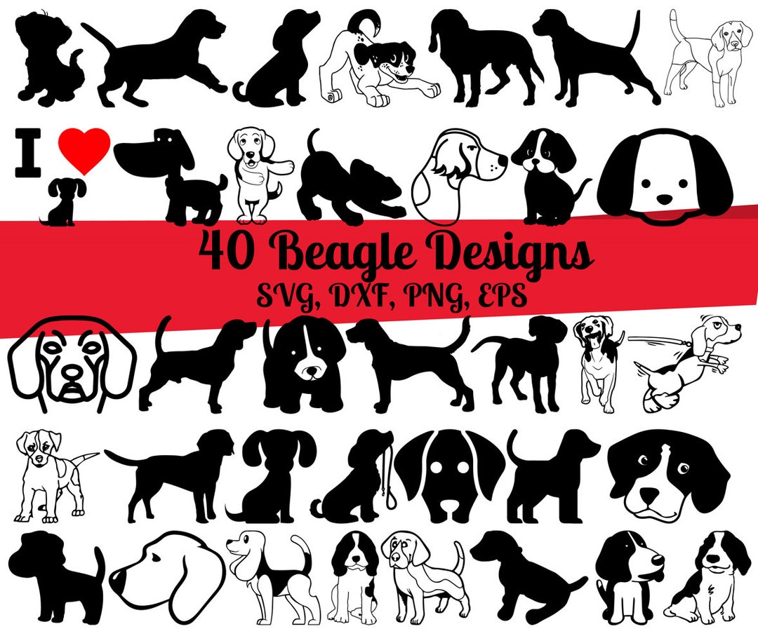 40 Beagle SVG Bundle, Beagle Head Svg. Beagle Dxf, Beagle Png, Beagle ...