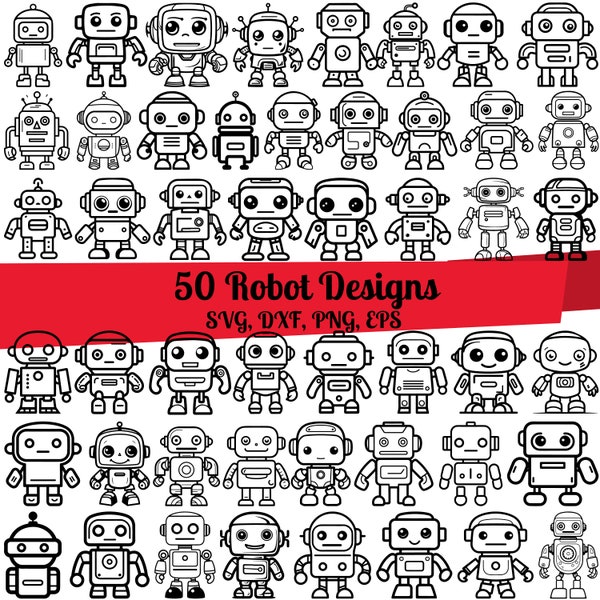Cute Robot Art - Etsy