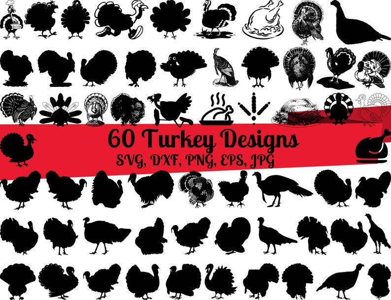 60 Turkey SVG Bundle Turkey Dxf Turkey Png Turkey Eps - Etsy