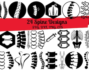 Spine Svg Spinal Cord Png Skeleton Clipart Bones Dxf - Etsy UK