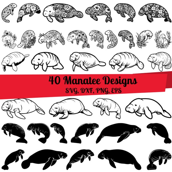Manatee Svg - Etsy
