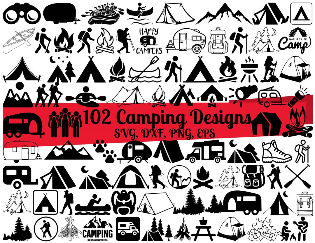 102 Camping SVG Bundle, Camping Dxf, Camping Png, Camping Eps, Camping ...