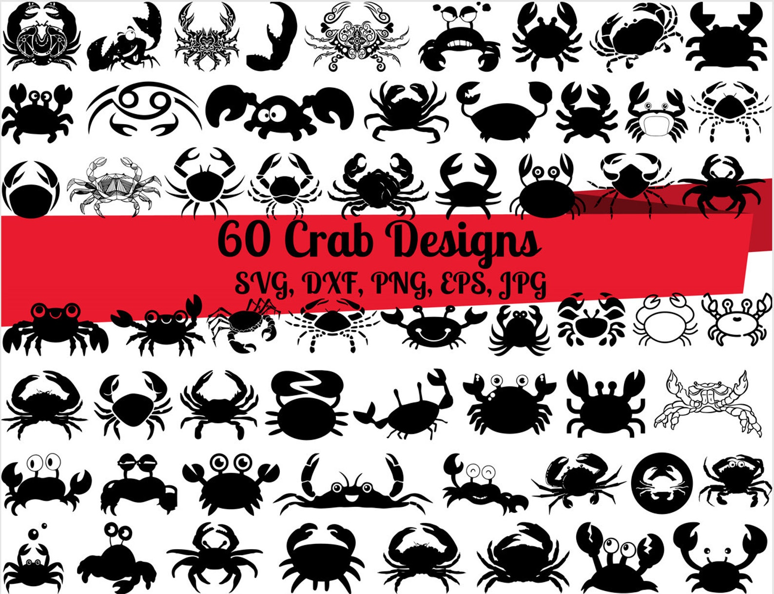 60 Crab SVG Bundle Crab Dxf Crab Png Crab Eps Crab Vector - Etsy Australia