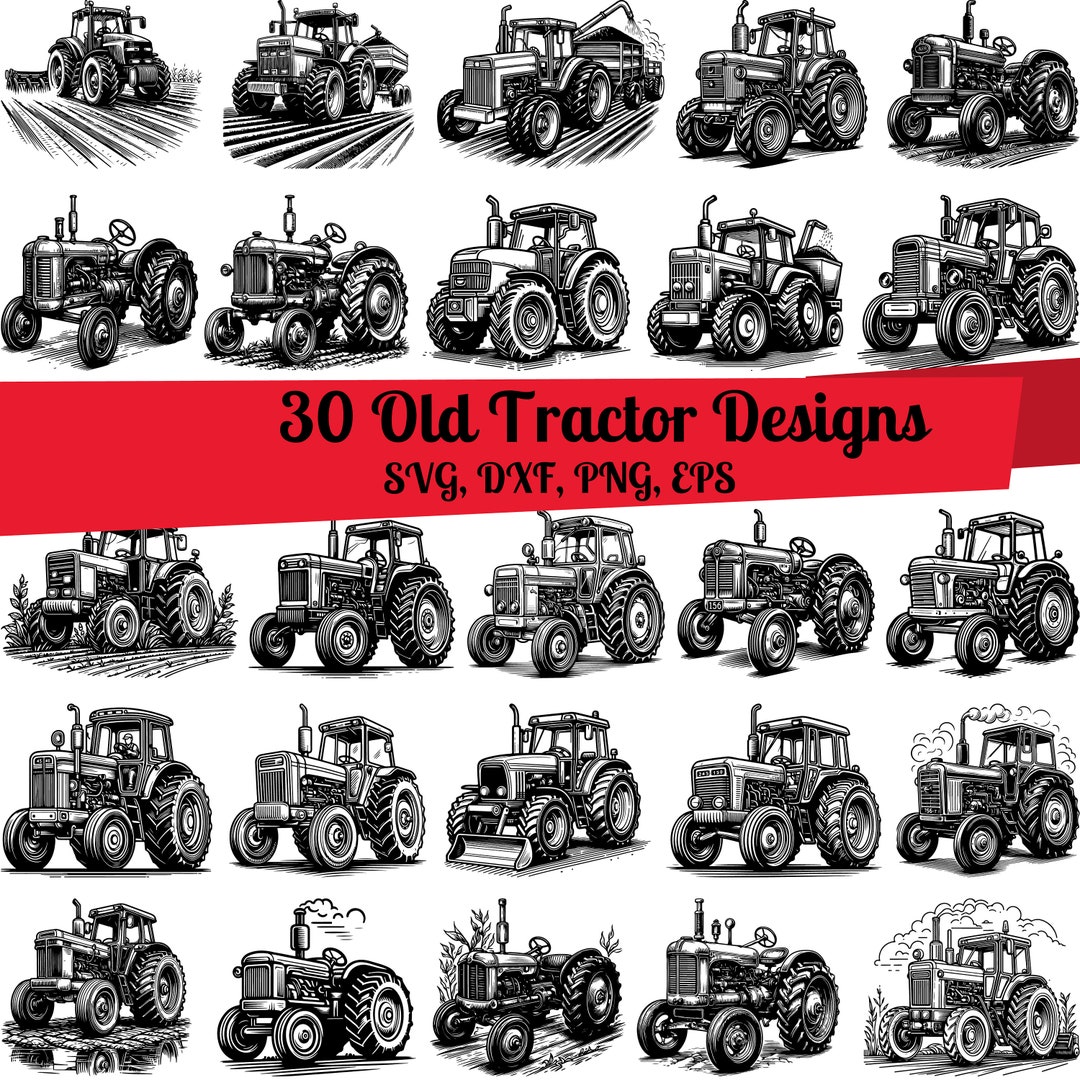30 Rustic Tractor SVG Bundle, Old Tractor Svg, Rustic Tractor Dxf ...