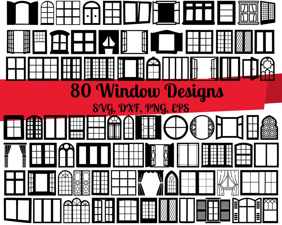 80 Window SVG Bundle, Window Dxf, Window Png, Window Eps, Window Vector ...