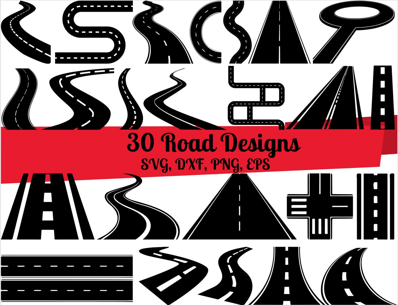 Winding Path Clipart Black And White Christmas