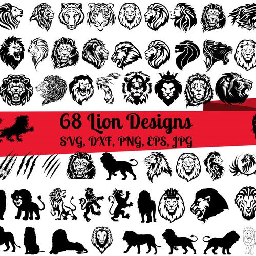 Lion Svg - Etsy