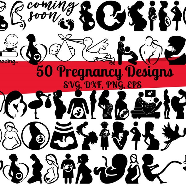 Pregnant Woman Svg - Etsy