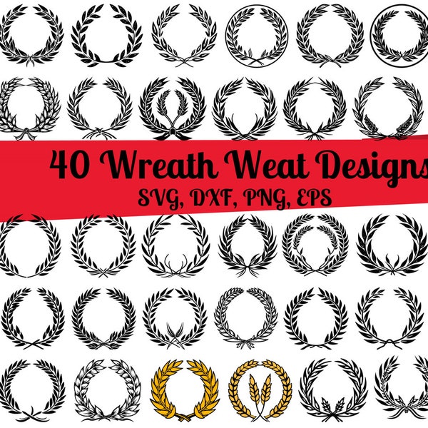 Wheat Wreath Svg - Etsy
