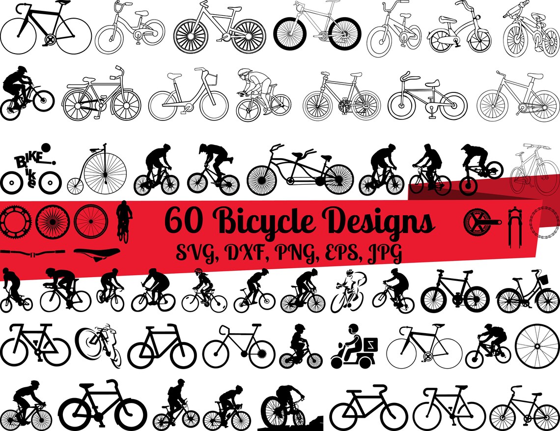 60 Bicycle SVG Bundle Bicycle Dxf Bicycle Png Bicycle Eps - Etsy