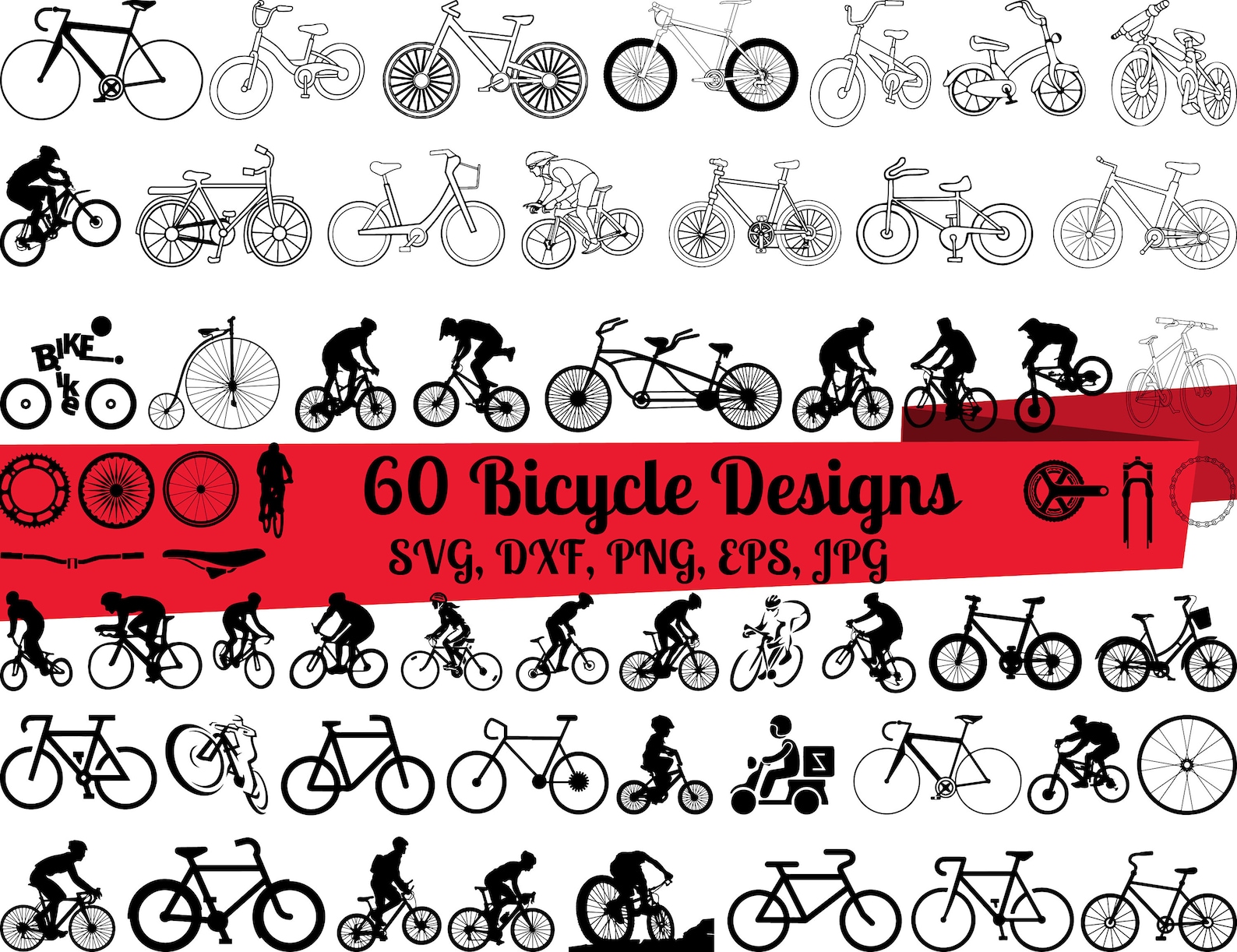 60 Bicycle SVG Bundle Bicycle Dxf Bicycle Png Bicycle Eps - Etsy