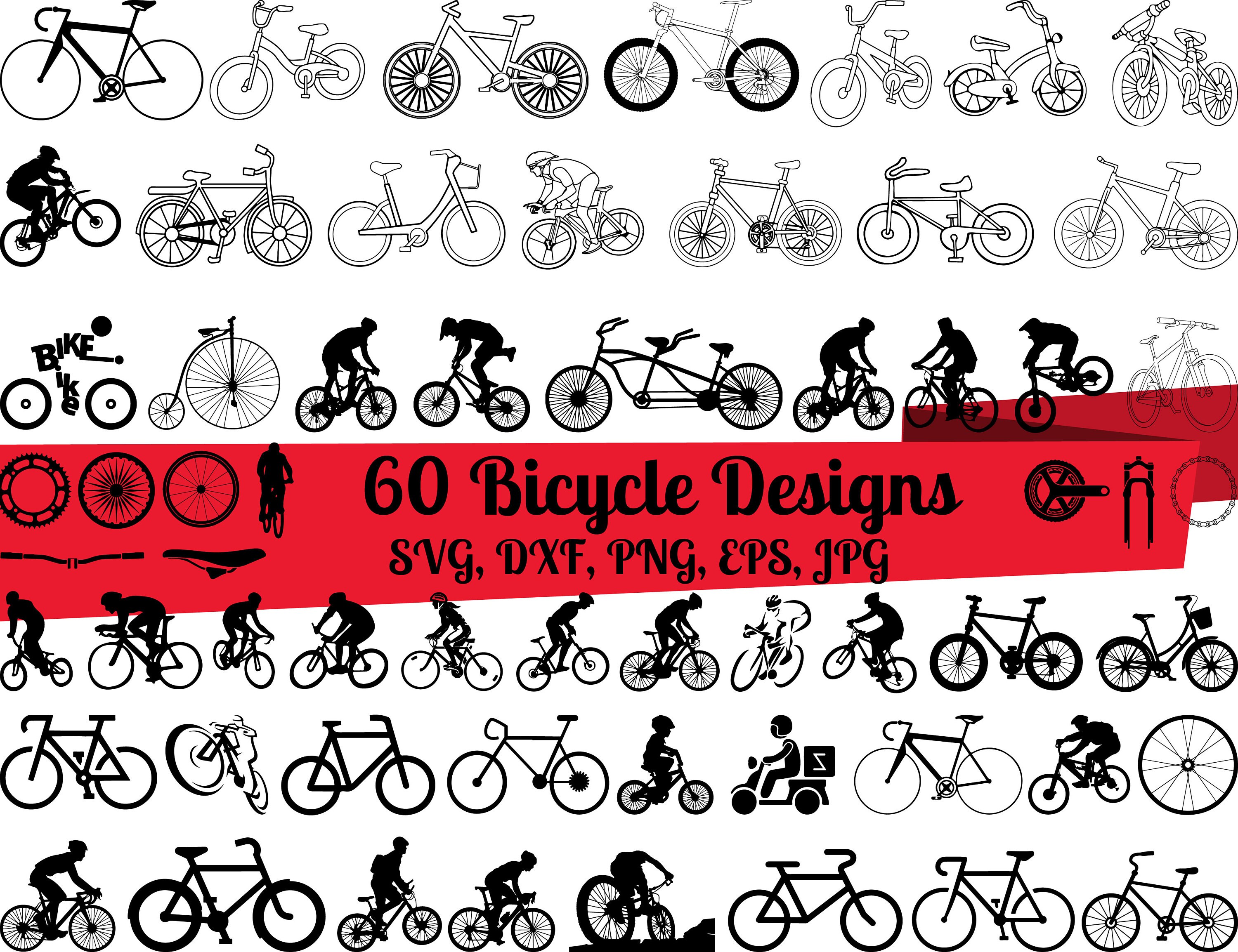 60 Bicycle SVG Bundle Bicycle Dxf Bicycle Png Bicycle Eps - Etsy