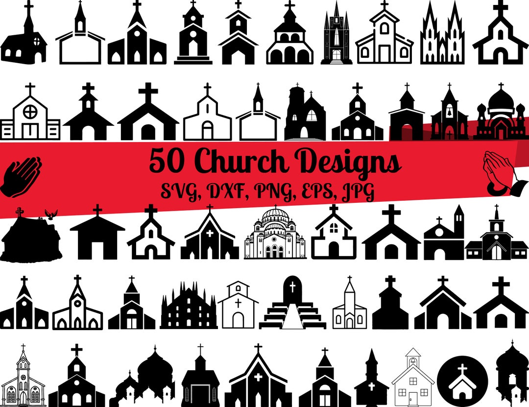 50 Church SVG Bundle, Church Dxf, Church Png, Church Eps, Church ...