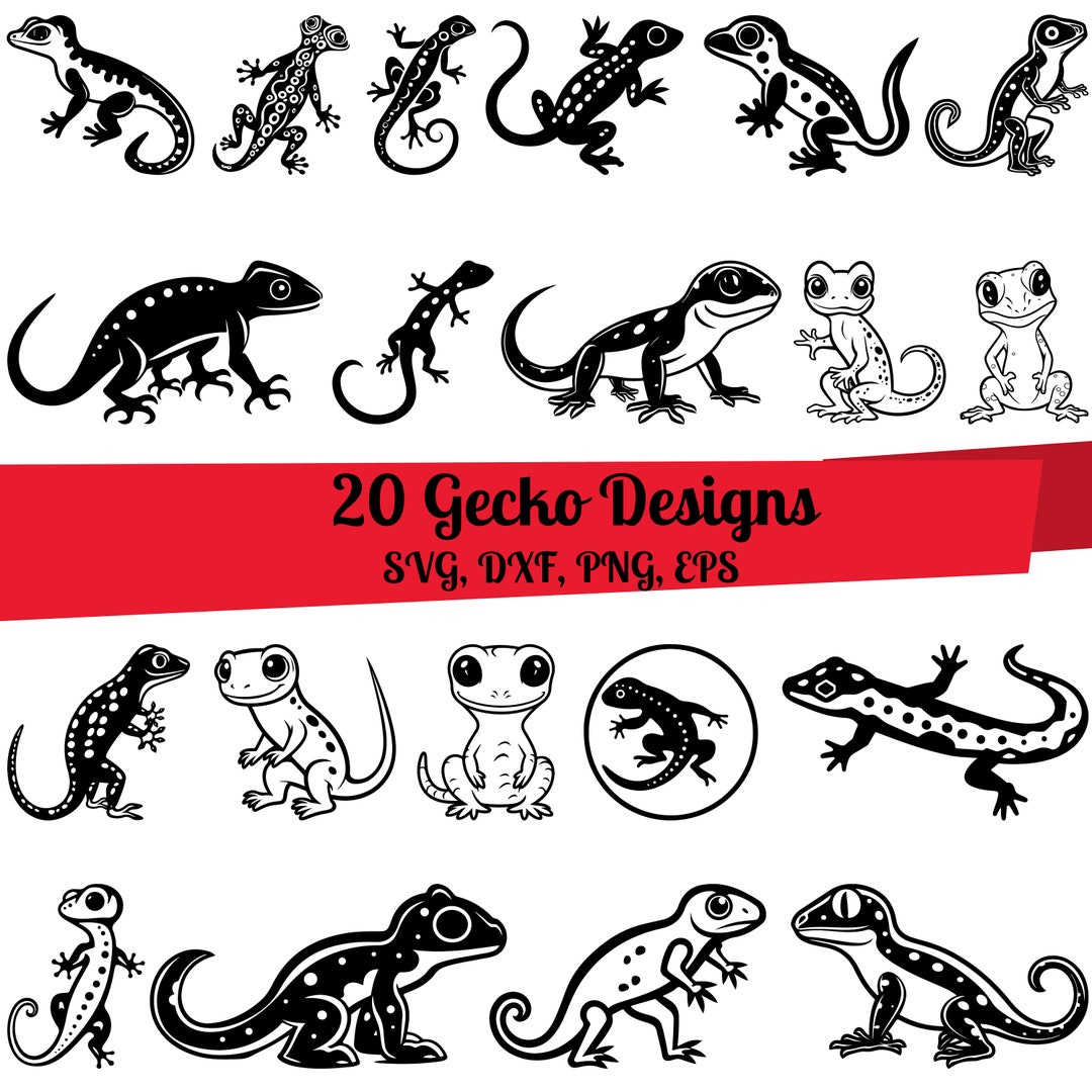 20 Gecko SVG Bundle, Gecko Lizard Svg, Gecko Face Svg, Leopard Gecko ...