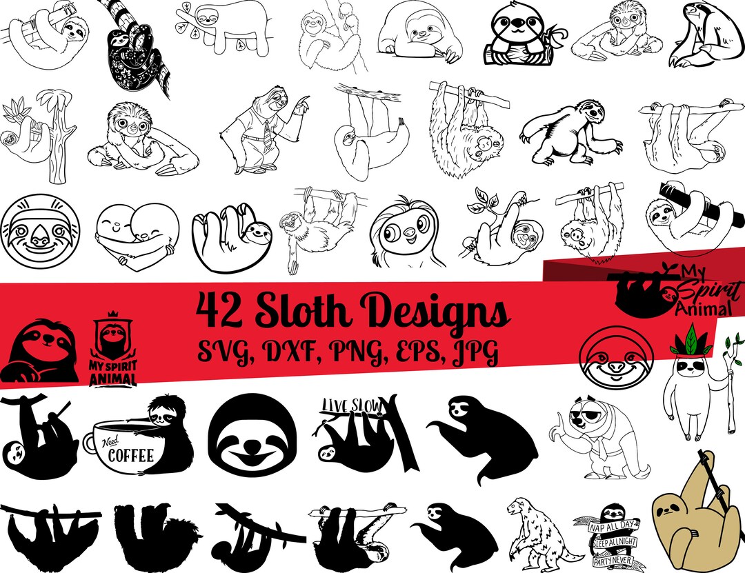 42 Faultier SVG Bundle Faultier dxf Faultier png Faultier - Etsy Österreich